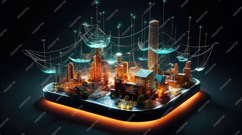 Premium Photo Communication Wireless Power Transmission Illustration Network Connection Energy