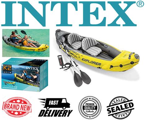 Kayak Intex Explorer K2 Kayak 2 Person Inflatable Canoe Boat With Pump Yellow For Sale From