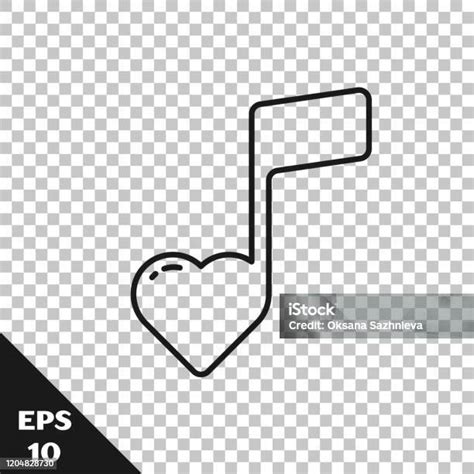 블랙 라인 음악 노트 투명 한 배경에 격리 된 마음 아이콘 톤 발렌타인 벡터 일러스트레이션 0명에 대한 스톡 벡터 아트 및 기타 이미지 Istock
