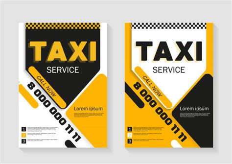 80 Vector Taxi Service Banner Flyer Poster Design Template Stock