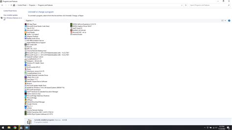 Control Panel Programs Programs And Features Page VOZ