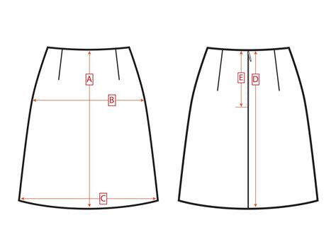 Basic Skirt Size Chart Clothing Measurements 49970729 Vector Art At