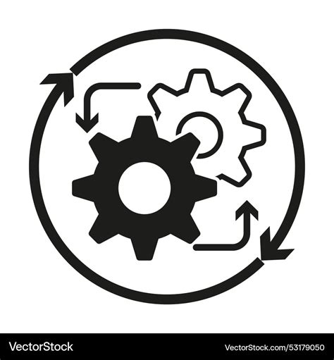 Workflow Process Icon Gear Operation Cycle Vector Image