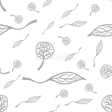 Seamless Pattern With Tree Leaves Stock Vector Illustration Of Nature Decorative