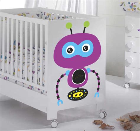Lila Robot Barn Dekaler Tenstickers
