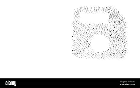 3d Rendering Of Nails In Shape Of Symbol Of Floppy Disk With Shadows Isolated On White