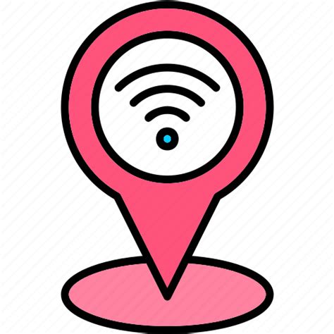 Signal Network Wifi Wireless Location Map Pin Icon Download On Iconfinder