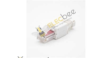 Cat UTP Toolless RJ Plug Pin Straight White Network Connector