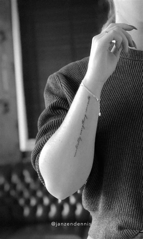 Fine Script Tattoo On Forearm For Woman Tattoo Script Forearm