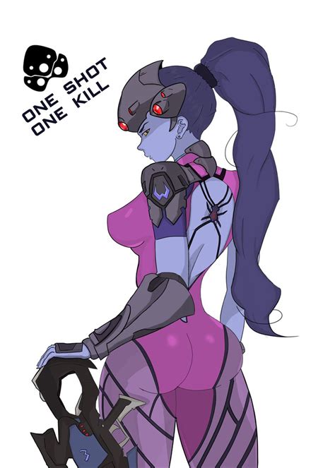 Rule 34 Ass Butt Shot Overwatch Purple Hair Purple Skin Widowmaker