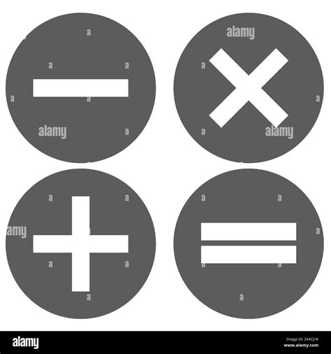 A Minimalistic Arithmetic Icon Design On A White Background Stock