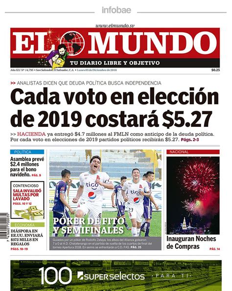 El Mundo El Salvador Lunes 03 De Diciembre De 2018 Infobae