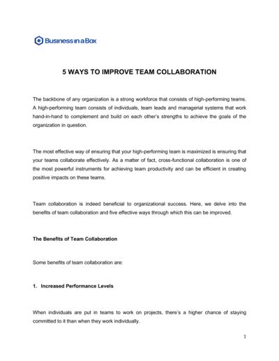 5 Ways To Improve Team Collaboration