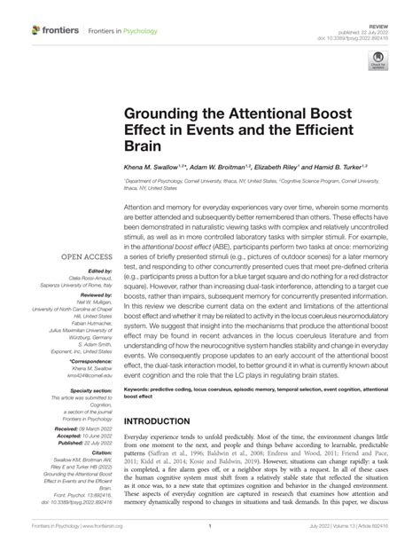 Pdf Grounding The Attentional Boost Effect In Events And The Efficient Brain