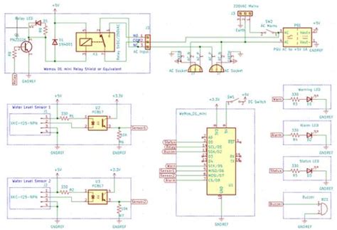water tank level alarm and pump cutoff esp8266 and micropython