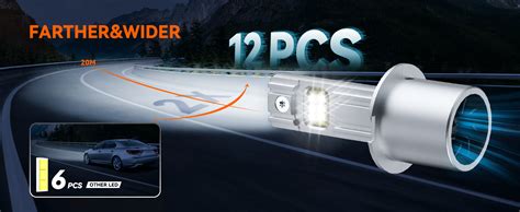 Zethors H3 Led Bulb 600 Brighter Led H3 Bulb 16000 Rpm Cooling Fan H3