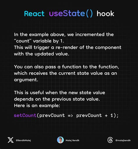 React useState hook explained A thread Thread from Matej Bendík BendikMatej Rattibha