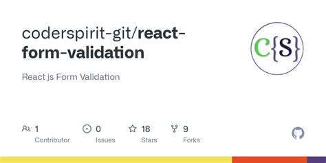 Github Coderspirit Gitreact Form Validation React Js Form Validation