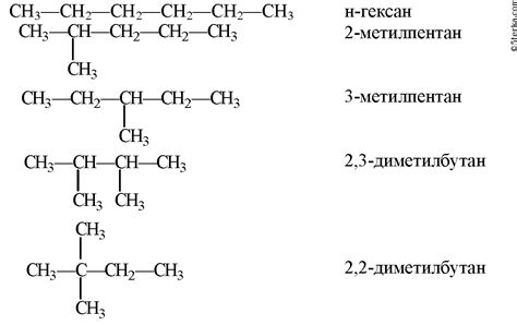 1 Что такое изомеры Напишите структурные формулы трёх изомеров гексана С6Н14