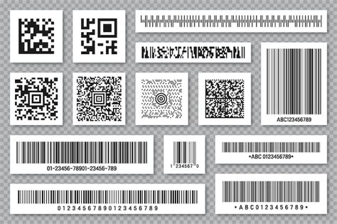 Premium Vector Set Of Product Barcodes And Qr Codes Identification Tracking Code Serial Number