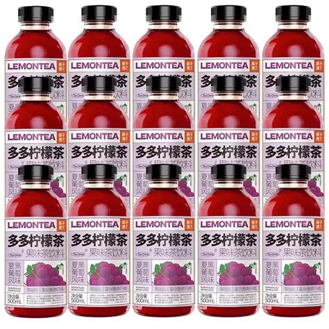 果子熟了多多柠檬茶500mL 15瓶整箱装青柠夏黑葡萄多口味茶饮料 阿里巴巴