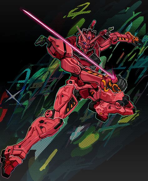 Diiishiii Red Gundam Gundam Gundam Gquuuuuux Commentary Highres Dynamic Pose Energy Sword