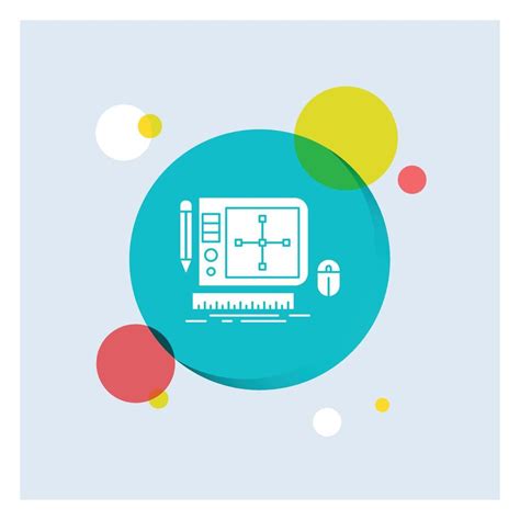 Design Graphic Tool Software Web Designing White Glyph Icon Colorful Circle Background