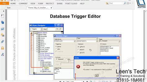 How To Create A Database Trigger From Oracle Fusion Middlewareforms
