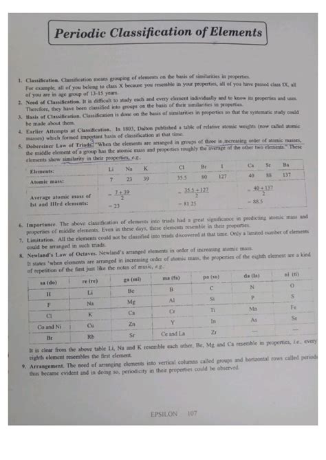 Solution Class 10 Periodic Classification Of Elements Studypool