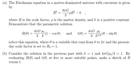 A The Friedmann Equation In A Matter Dominated