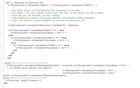 Ein ungeklärtes Lua Problem Fragen zur Steuerung 3D Modellbahn Studio