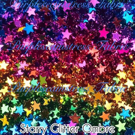 Starry Glitter Ombre Purpleseamstress Fabric
