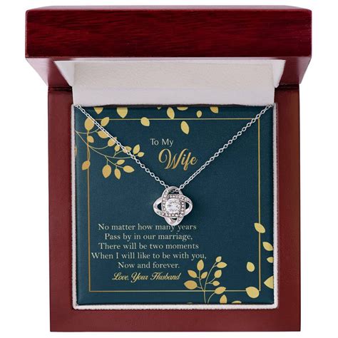 To My Wife Now And Forever Love Knot Necklace T Box Included