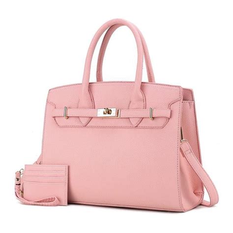 Calla Vegan Leather Womens Satchel Bag With Credit Card Holder 2 Pieces