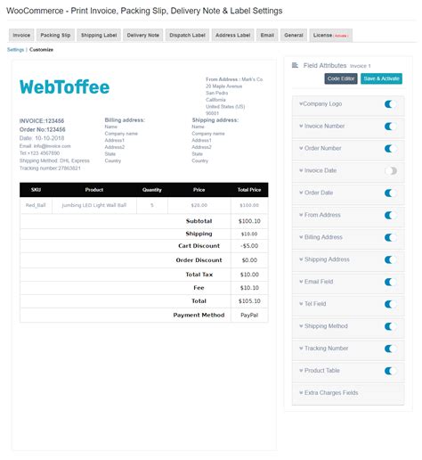 WooCommerce PDF Invoices Packing Slips Delivery Notes Shipping Labels WebToffee