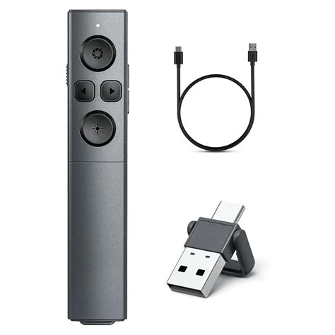 Usb C 타입 프레젠테이션 리모콘 충전식 무선 프리젠터 리모콘 파워포인트 프레젠테이션용 리모콘 2 인 1 Best