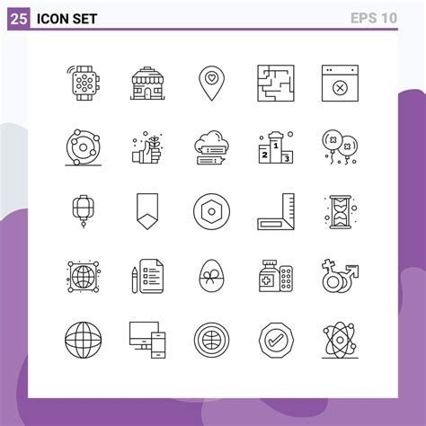 25 universal lines set for web and mobile applications remove design