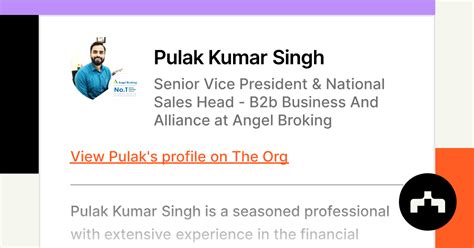 Pulak Kumar Singh Senior Vice President And National Sales Head B2b