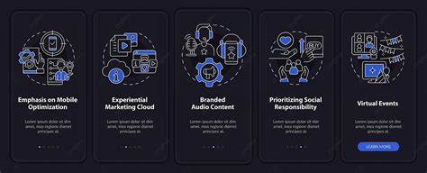 Night Mode Onboarding Examples For Mobile App Marketing Trends Vector