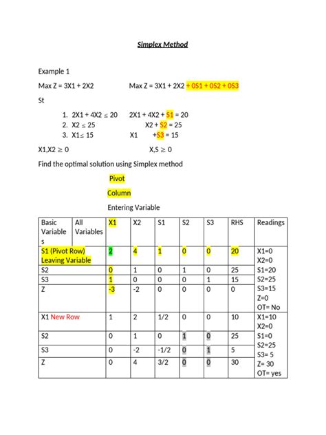 Simplex Method Pdf Systems Analysis Computational Science