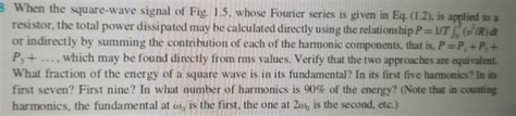 Solved When The Square Wave Signal Of Fig Whose Chegg