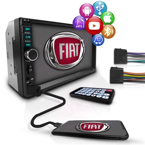 Central Multimídia Universal 2 Din Mp5 Bt Espelhamento Via Usb Fiat