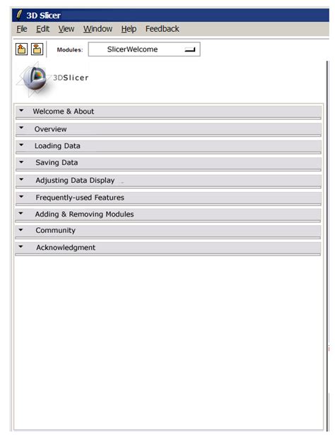 Slicer UIDesign WorkingProblems WelcomeModule Draft Slicer Wiki