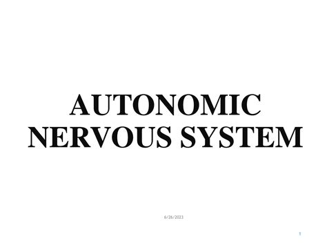 Solution Introduction To Autonomous Nervous System Studypool