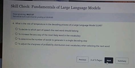 Skill Check Fundamentals Of Large Language StudyX