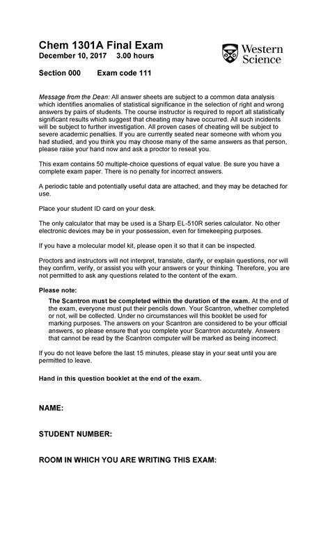 2017 Final Exam Answers Chem 1301a Final Exam December 10 2017 3