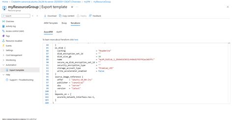 빠른 시작 azure portal에서 리소스 내보내기 microsoft learn