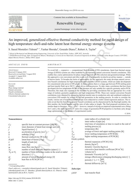 PDF An Improved Generalized Effective Thermal Conductivity Method For Rapid Design Of High