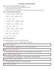 Balancing Chemical Equations Tips And Examples For Success Course Hero