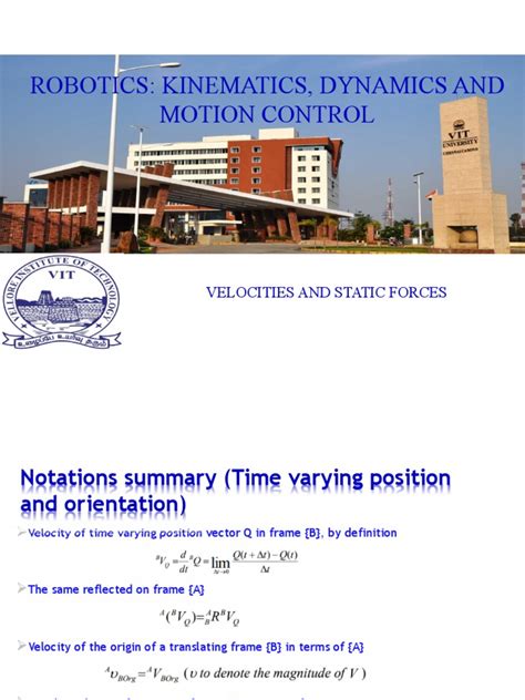 Robotics Kinematics Dynamics And Motion Control Module 4 Vit Pdf